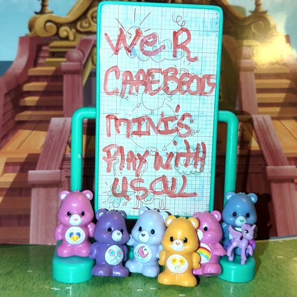 Hasbro | Toys | Set Of 6 Mini Care Bears Many Colors | Poshmark